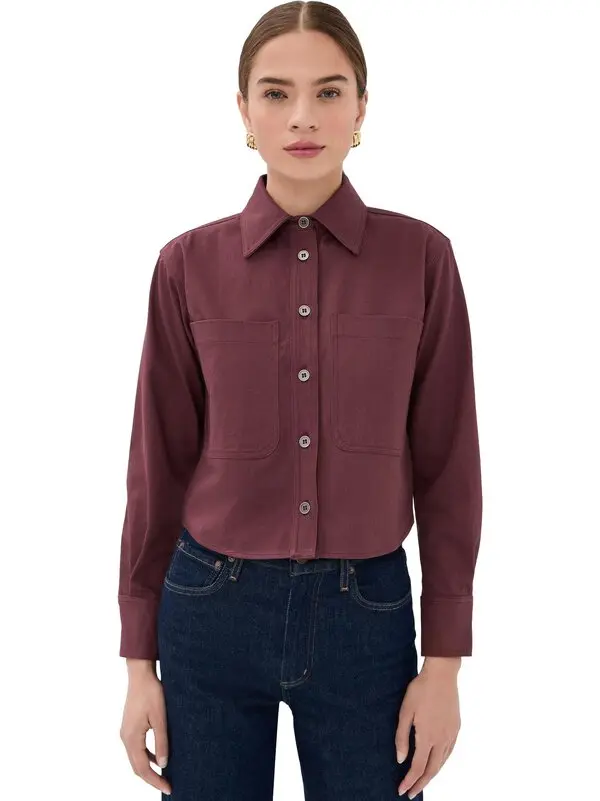 LE BOP Callie Twill Jacket - Burgundy