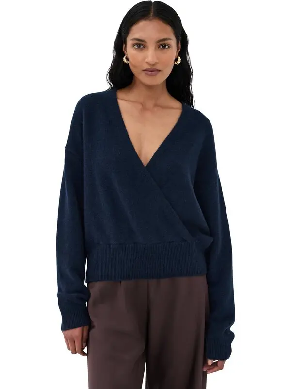 Sablyn Koda Wrap Cashmere Sweater - Midnight Navy