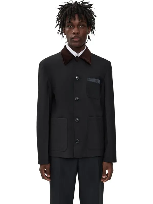 Marni Tropical Wool Workwear Jacket - Black