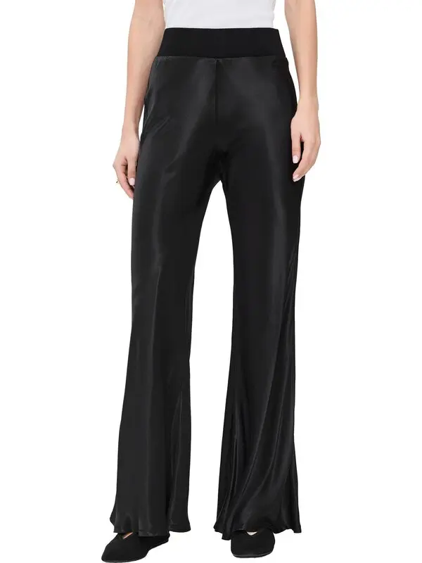 Enza Costa Bias Cut Satin Pants - Black