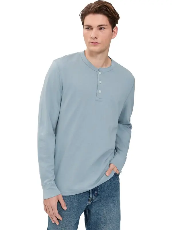 Faherty Brand Waffle Henley - Alaskan Blue