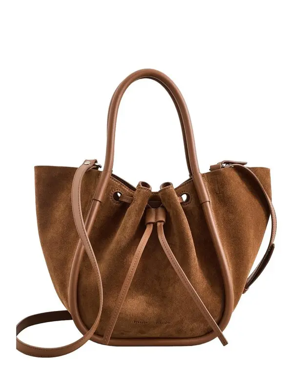 Proenza Schouler Small Ruched Suede Tote - Saddle