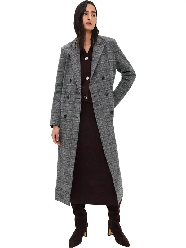 LE BOP Gia Blazer Jacket - Blue Grey Plaid