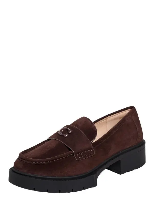 Coach Leah Suede Loafers - Maple