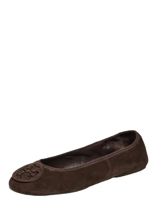 Tory Burch Reva Travel Ballet Flats - Dark Cocoa