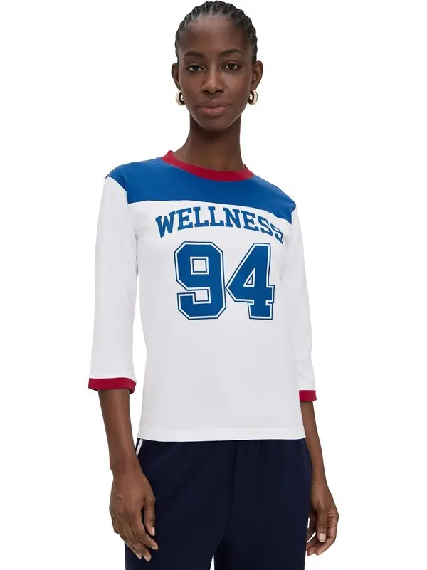 SPORTY & RICH Wellness '94 Football Tee - White/ruby/team Blue