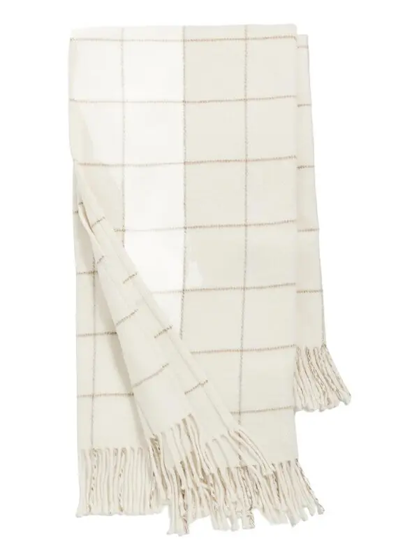 WEEZIE Throw Blanket - Neutral Windowpane