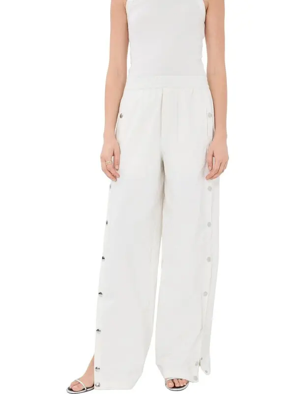 Tibi Nylon Snap Pull On Joggers - White