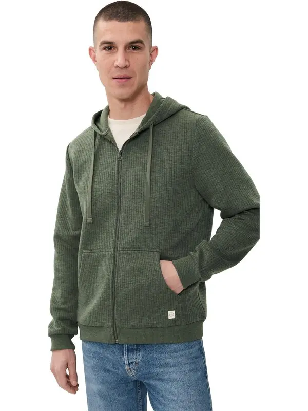 Marine Layer Corbet Quilted Zip Hoodie - Olive