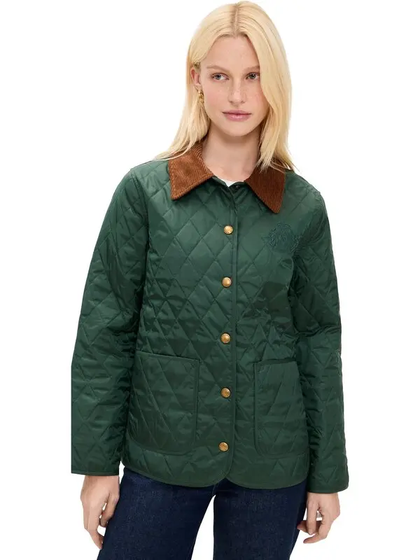 SPORTY & RICH Nylon Quilted Jacket - Forest