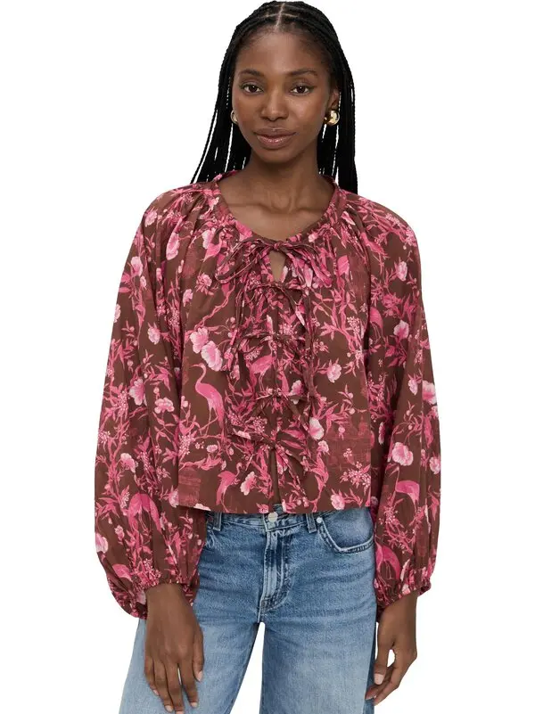 CONIGLIO PALM BEACH Oleander Blouse - Cranes Pink Teakwood