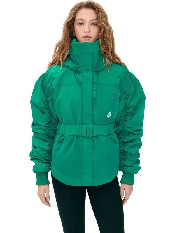 Free People Belted Technical Jacket - Green Glow