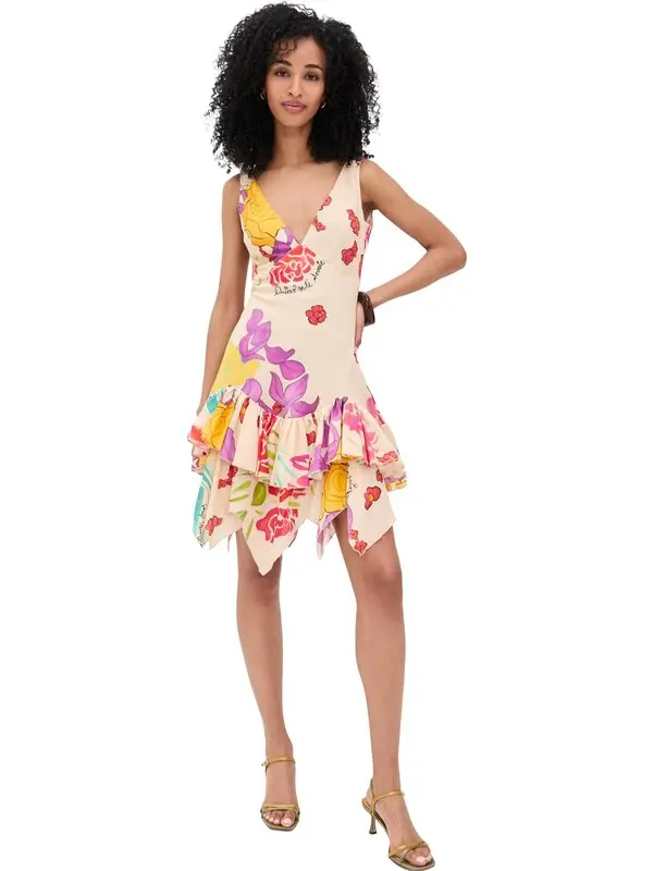 DONDE ESTEBAN Cotton Mini Dress - Flores