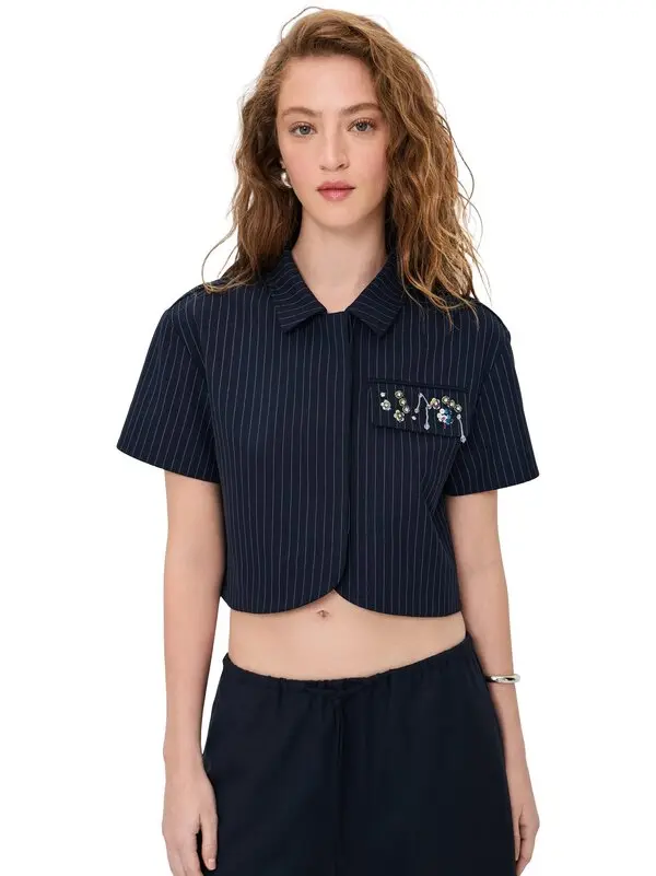 Tanya Taylor Evelyn Top - Classic Navy