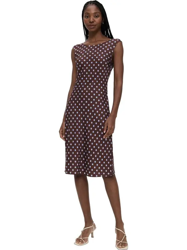 Posse Leo Polka Dot Midi Dress - Chocolate Polka Dot