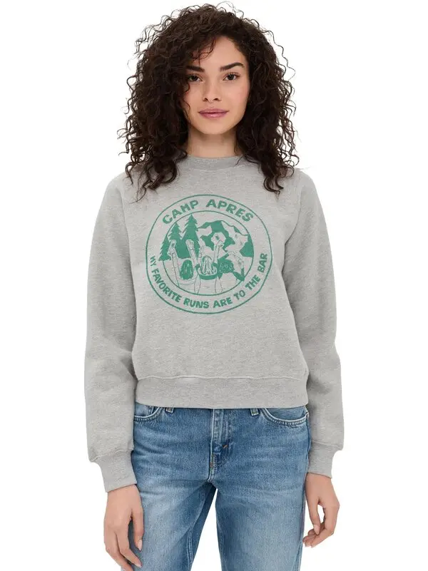 RE/DONE Classic Camp Apres Crewneck Sweatshirt - Heather Grey
