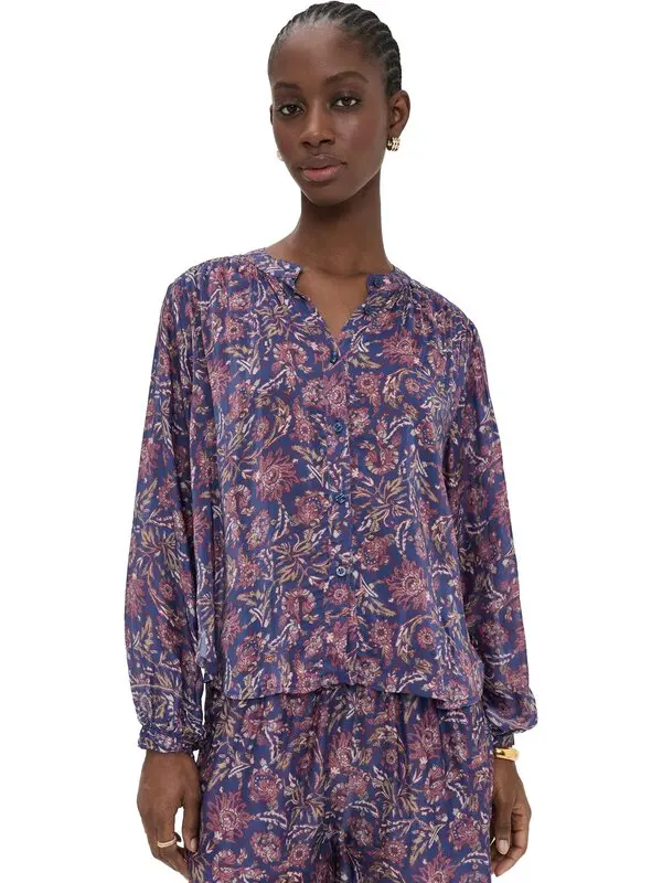 Natalie Martin Tolan Floral Shirt - Artichoke Mariner