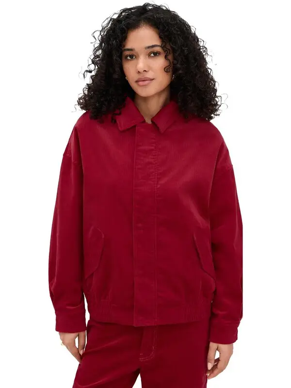 Lioness Kenny Corduroy Bomber Jacket - Crimson