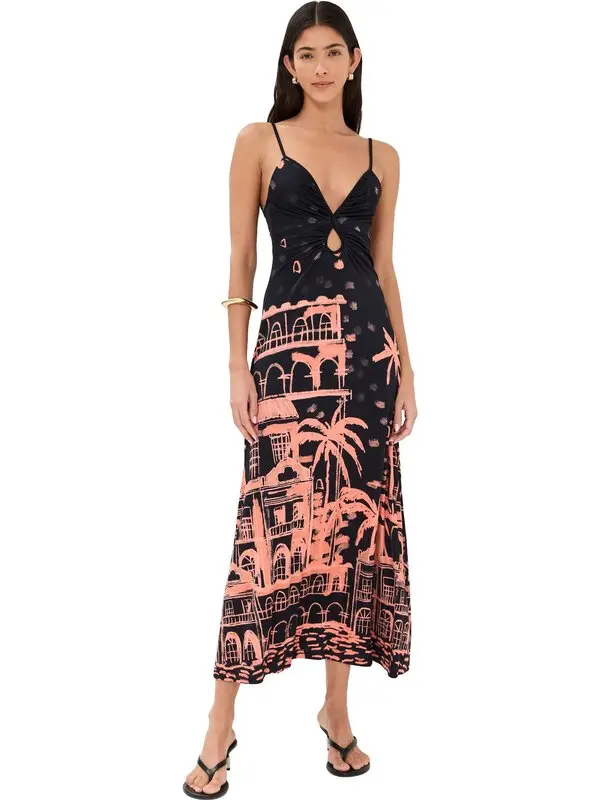 Johanna Ortiz Nuestra Tierra Ankle Dress - Black/peach