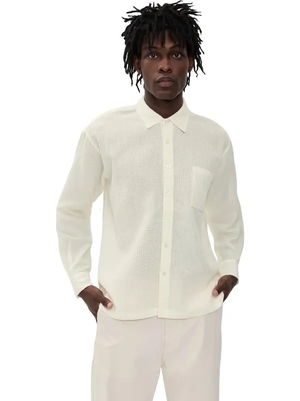 BATHER Waffle Leisure Shirt - White