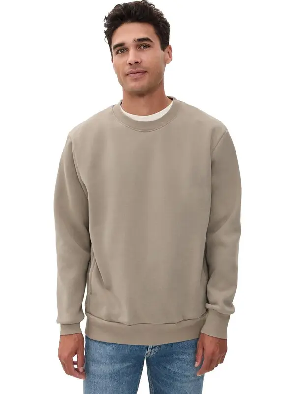 RHYTHM Classic Fleece Crew - Stone
