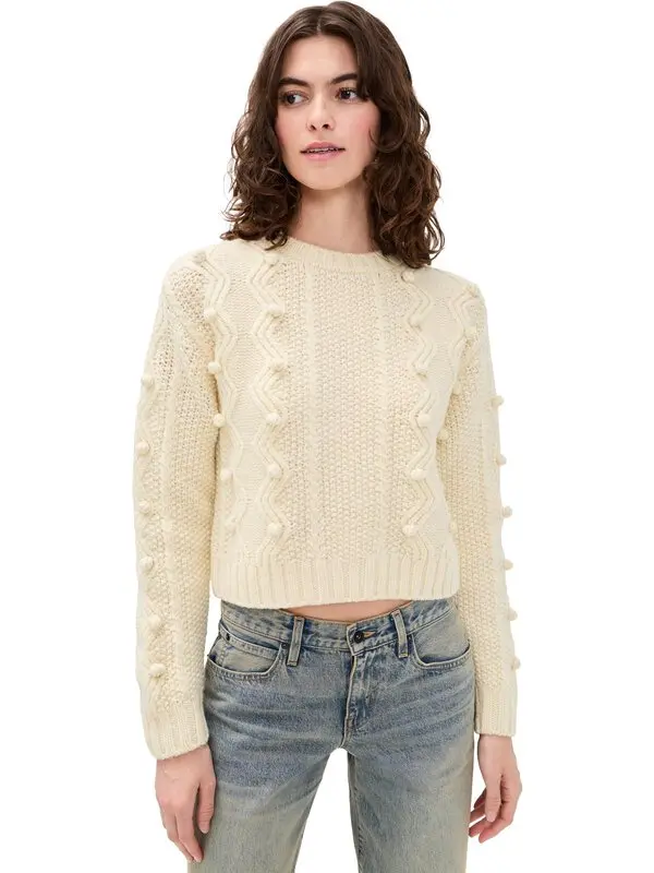 Madewell Mix Stitched Crew Neck Sweater - Ivory