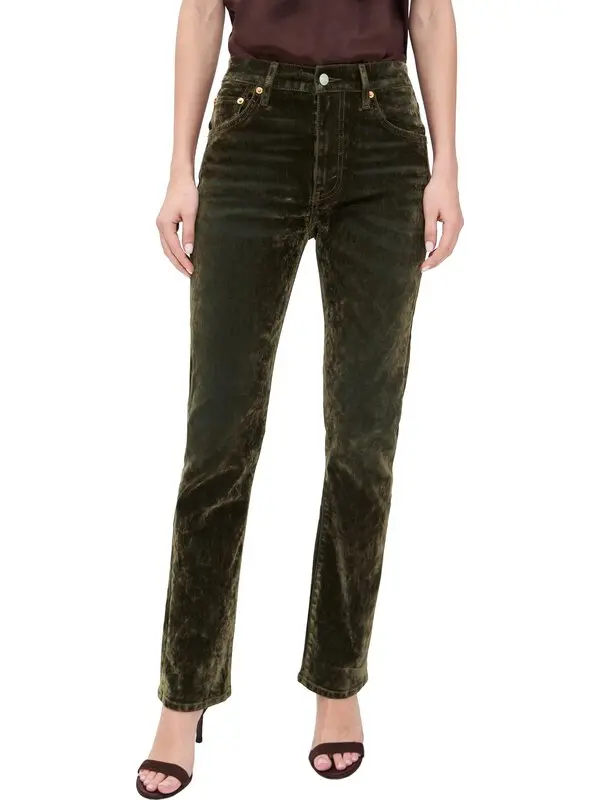 RE/DONE The Blondie Straight Leg Jeans - Olivebrchflk