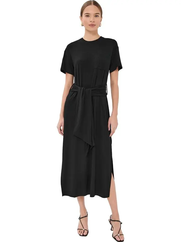 Simkhai Kassie T-shirt Dress With Tie - Black