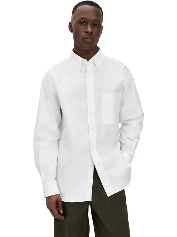 AARON LEVINE Logo Oxford Shirt - White