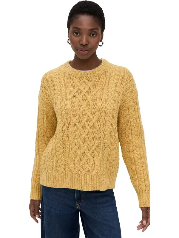 ALEX MILL Madelyn Cable Knit Sweater - Sunflower