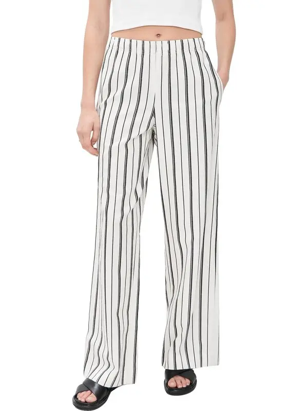 Vince Resort Stripe Drawstring Pants - B'white/black