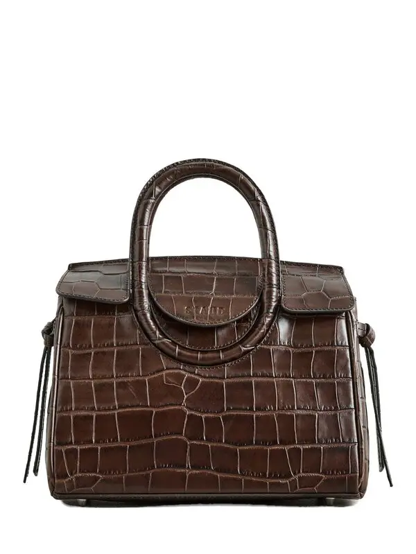 Staud Maude Mini Carryall Tote - Espresso Croco