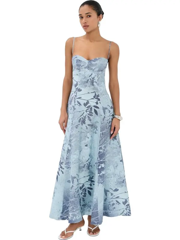 Simkhai Rudie Bustier Maxi Dress - Sky Floral