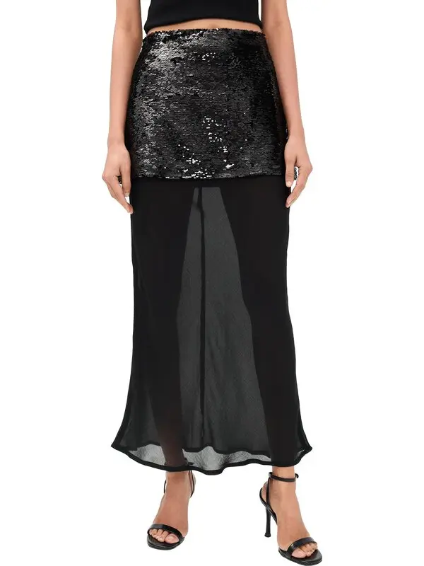 MADISON THE LABEL Aveline Maxi Skirt - Black
