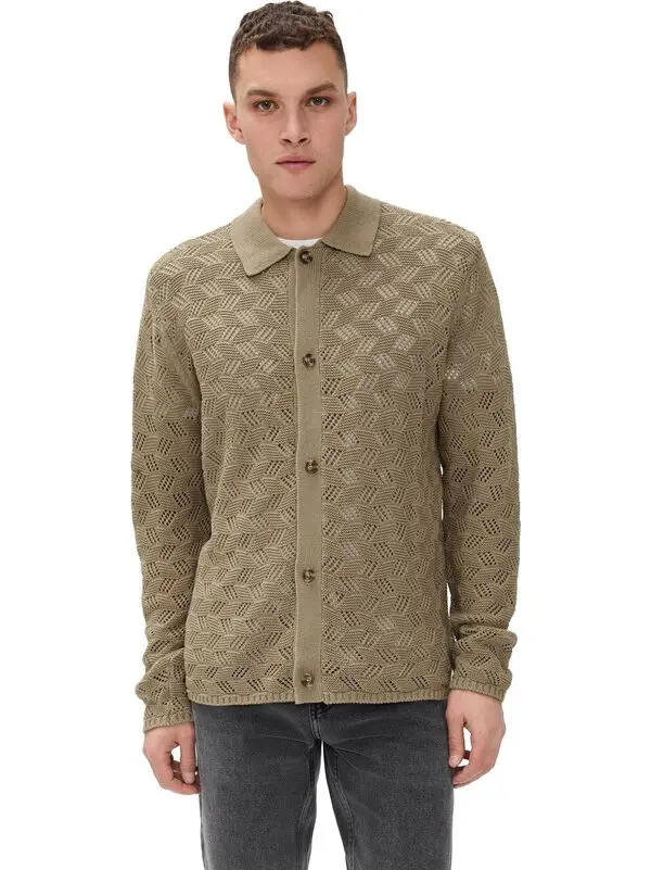 LES DEUX Eloi Knit Shirt - Dark Sand
