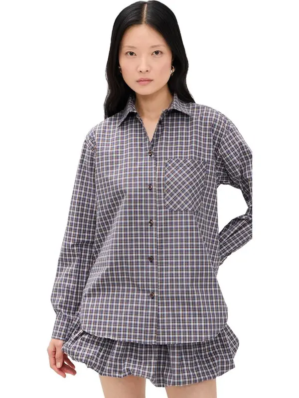 LE BOP Winnie Buttondown - Chocolate Check