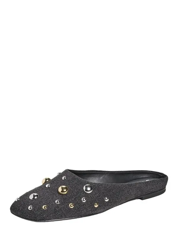 3.1 Phillip Lim Id Flat Mules With Dome Embellishments - Black
