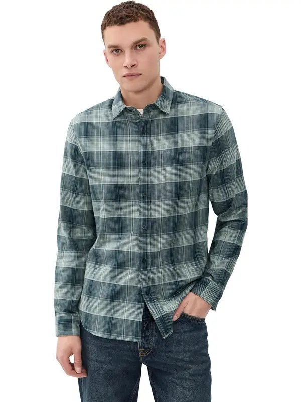 Vince Big Sky Plaid Long Sleeve Shirt - Rapids Combo