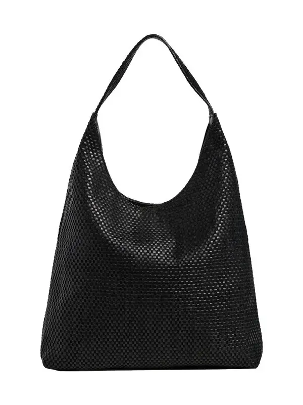 ST. AGNI Lattice Weave Large Tote - Black