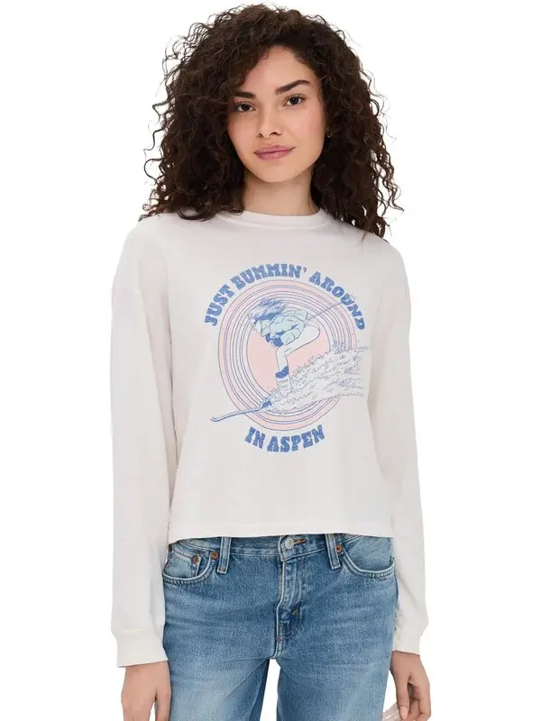 RE/DONE Boxy Boyfriend Long Sleeve Tee - Vintagewhite