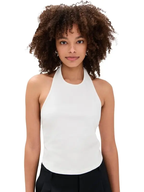 ST. AGNI Soft Jersey Halter Top - White