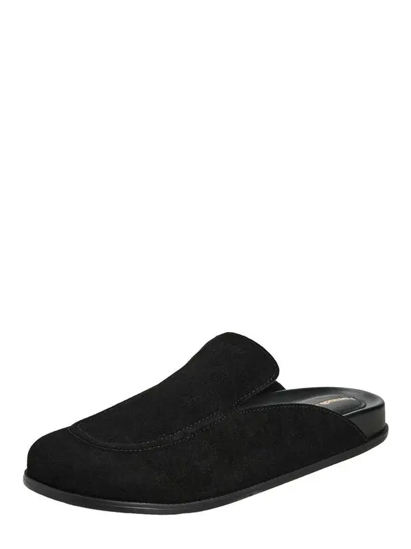 Larroude X Parke Clogs - Heavy Suede Black