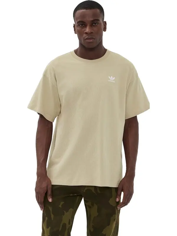Adidas Trefoil Essentials Oversized Tee - Stone Khaki