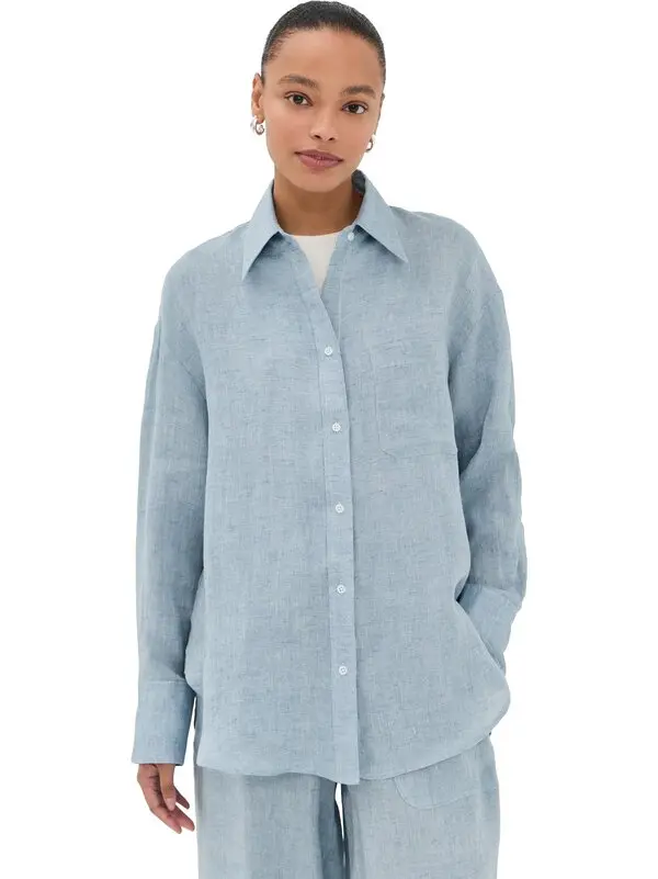 TWP Big Joe Hemp Button-down Shirt - Light Indigo