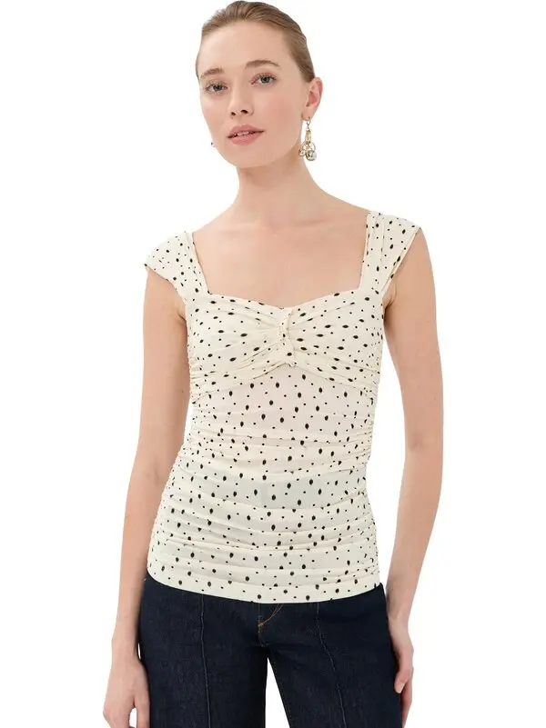 Isabel Marant Gemina Polka-dot Top - Ecru/black