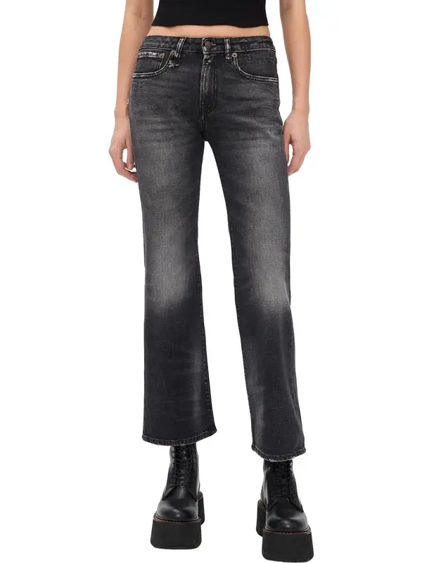 R13 Joan Cropped Flare Jeans - Essex Black Stretch