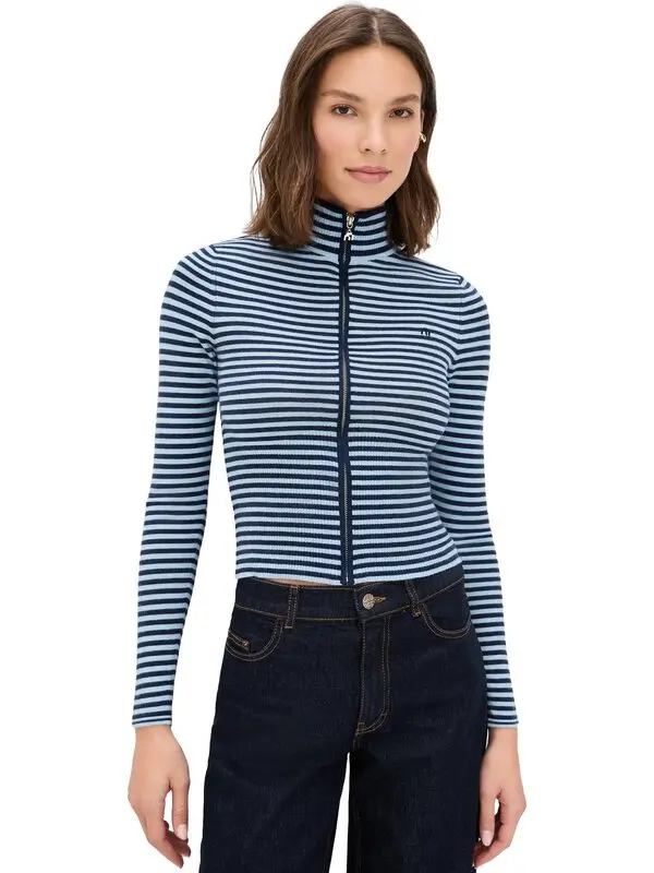 Miaou Vlad Zip Up - Blue Stripe