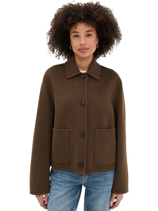Vince Cash Wool Short Jacket - Hazelnut