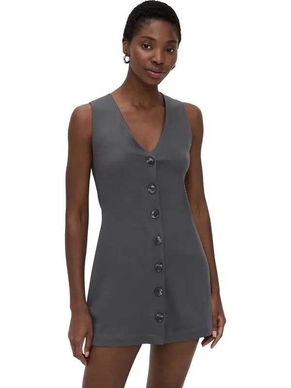 LE BOP Penny Mini Dress - Gunmetal