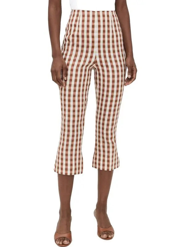 Faithfull The Brand Valeria Capri Pants - Gingham Cedar
